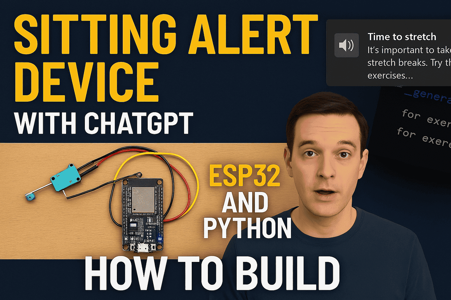 ساخت دستگاه هشدار نشستن طولانی با ESP32 و ChatGPT - SeeMe